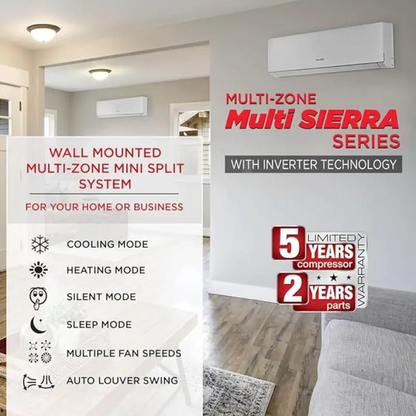 OLMO Sierra 18000 BTU Mini Split – dual zone comfort! - MiniSplits4Less